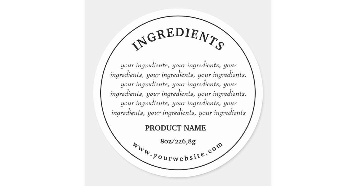 Ingredients Product Label | Zazzle