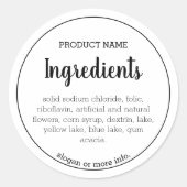 Ingredients Product Label | Modern, Simple Sticker | Zazzle