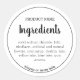 Ingredients Product Label | Modern, Simple Sticker | Zazzle