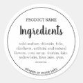 Ingredients Product Label | Modern, Simple Sticker | Zazzle