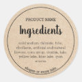 Ingredients Product Label | Modern, Simple Sticker | Zazzle
