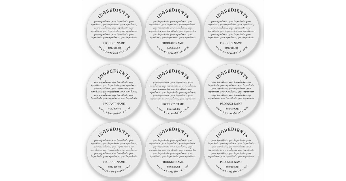 Ingredients Product Vinyl Transparent Label | Zazzle