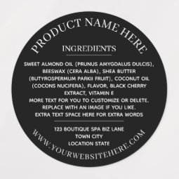 Ingredients Simple Black White Burgundy Labels | Zazzle