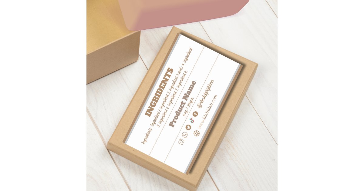 Ingridient Product Label Sticker | Zazzle