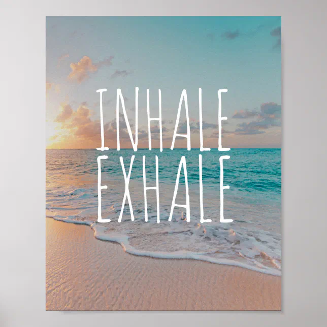 Inhale Exhale Caribbean Beach Paradise Poster | Zazzle