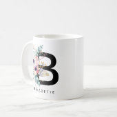 Initial 'B' Alphabet Mug Monogram Boho Watercolour | Zazzle