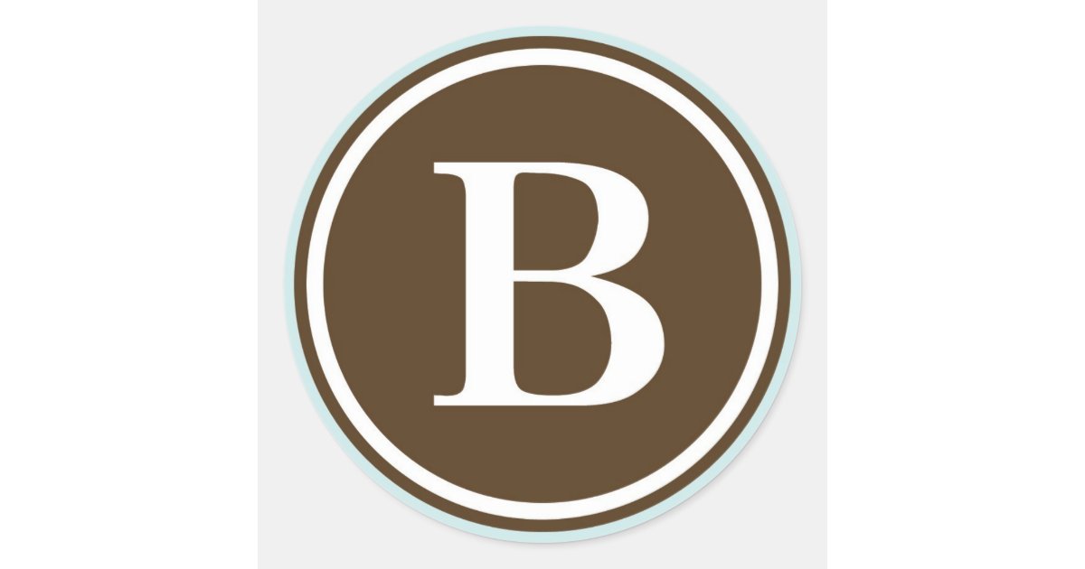 Initial B monogram circle letter seal party favor | Zazzle