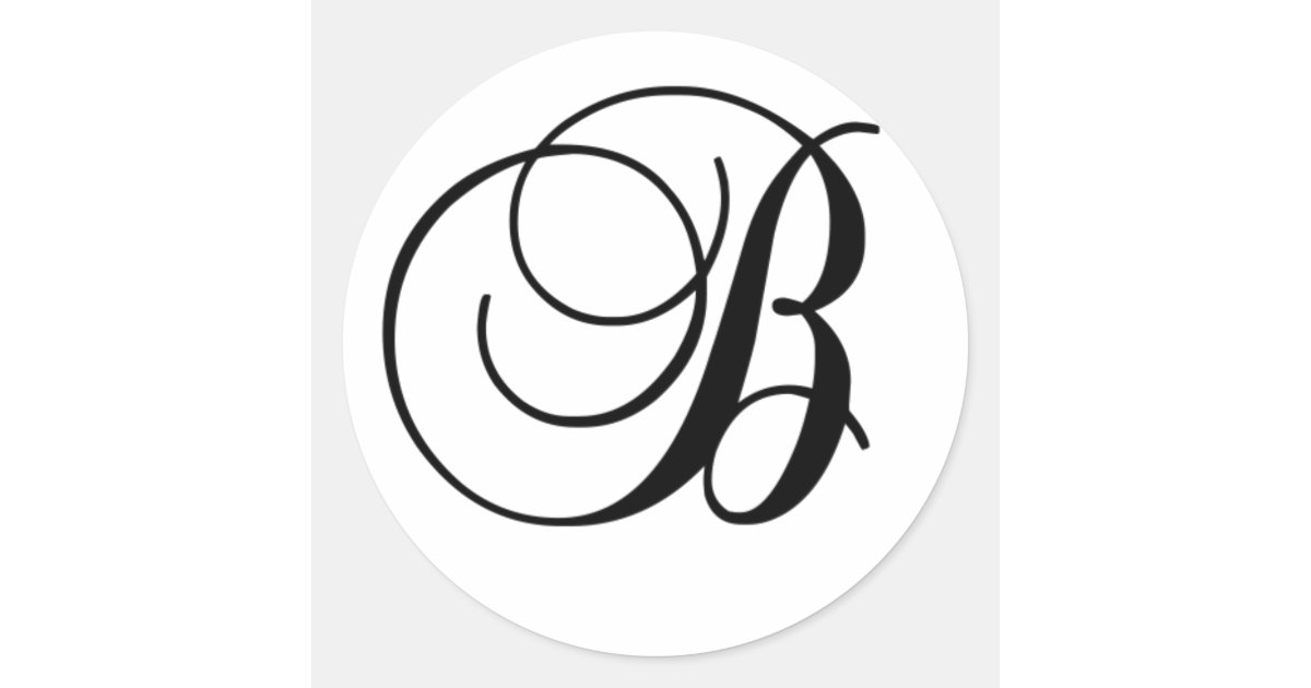 Initial B round sticker | Zazzle
