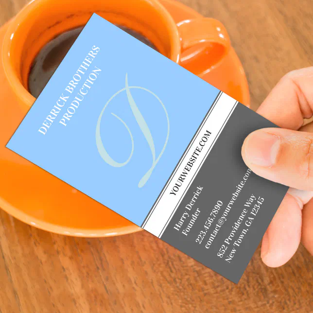 Initial Business Card Modern Template | Zazzle