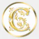 Initial C Round Sticker in Gold | Zazzle