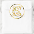 Initial C Round Sticker in Gold | Zazzle