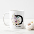 Initial 'D' Alphabet Mug Monogram Boho Watercolour | Zazzle