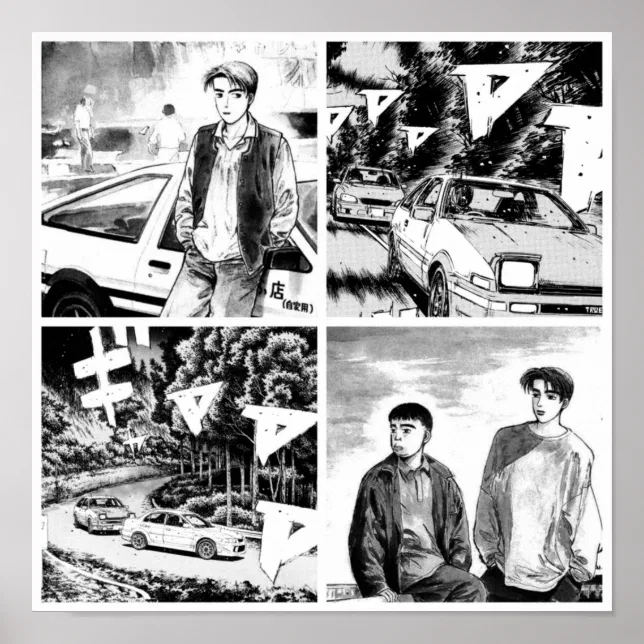 Initial D Manga Panel JDM Japanese Drift Poster | Zazzle
