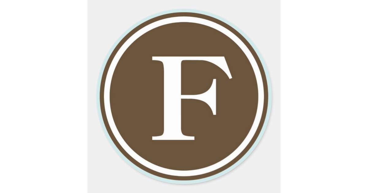 Initial F monogram circle letter seal party favor | Zazzle
