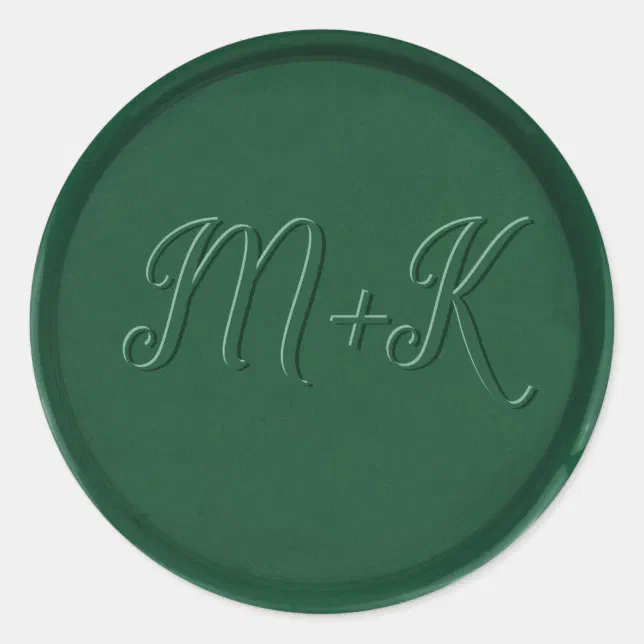Initial Forest Green Wax Seal Sticker | Zazzle