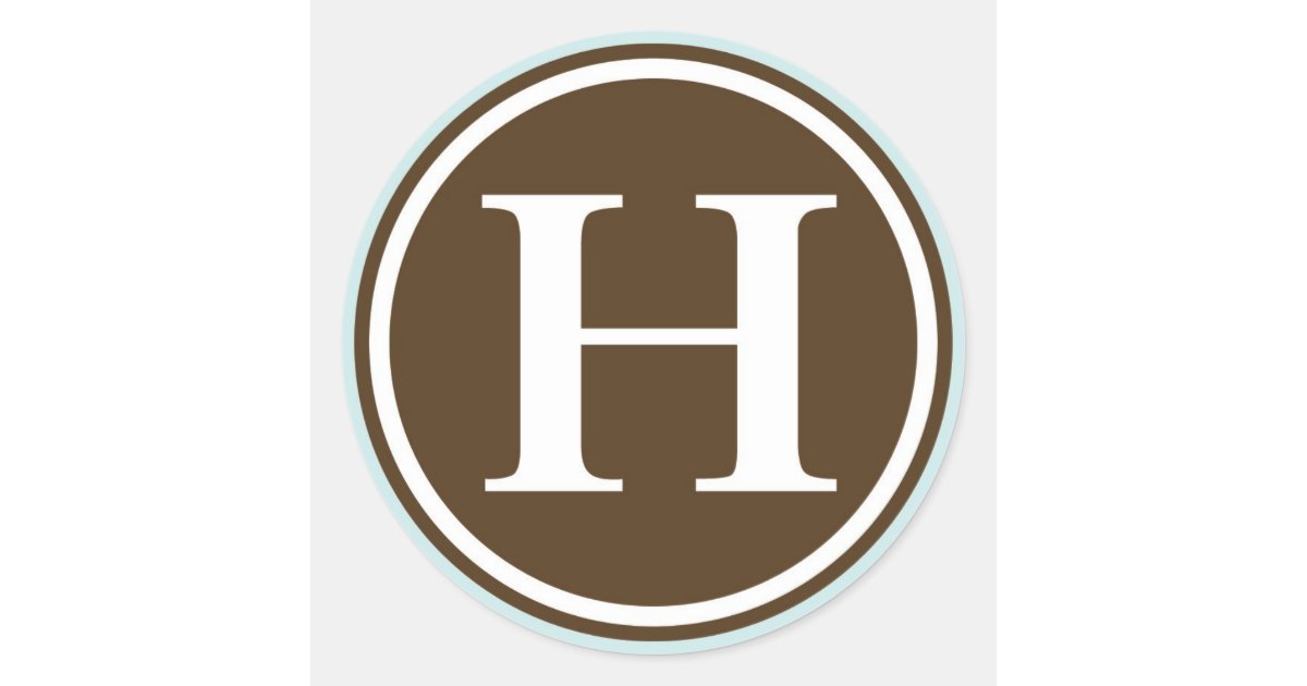 Initial H monogram circle letter seal party favor | Zazzle
