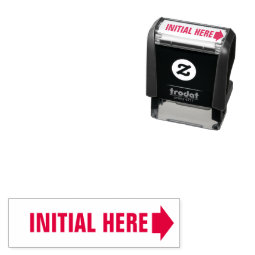 Initial Here with Arrow Self-inking Stamp | Zazzle