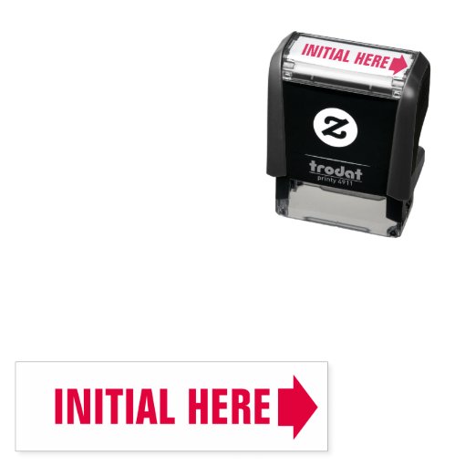 Initial Here with Arrow Self-inking Stamp | Zazzle