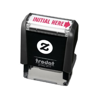 Initial Here with Arrow Self-inking Stamp | Zazzle