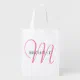 Initial Letter Handwritten Monogram Template Grocery Bag | Zazzle