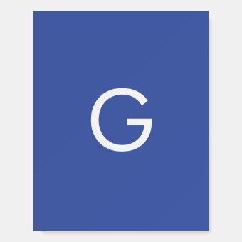 Initial Letter Monogram Modern Stylish Blue Foam Board | Zazzle