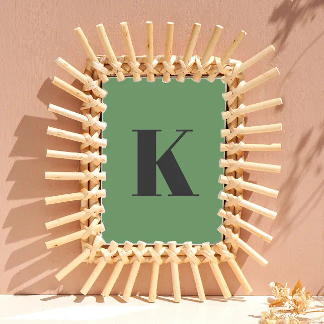 Initial Letter | Monogram Modern Trendy Sage Green Poster | Zazzle