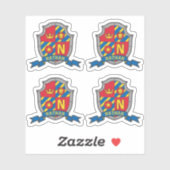 Initial letter N custom name Nathan lion crest Sticker | Zazzle