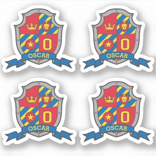 Initial letter O custom name Oscar lion crest Sticker | Zazzle