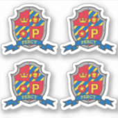 Initial letter P custom name Percy lion crest Sticker | Zazzle