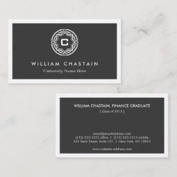 INITIAL LOGO for STUDENTS/UNIVERSITY (Black) Calling Card | Zazzle