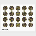 Initial M Gold Monogram Wedding Stickers | Zazzle