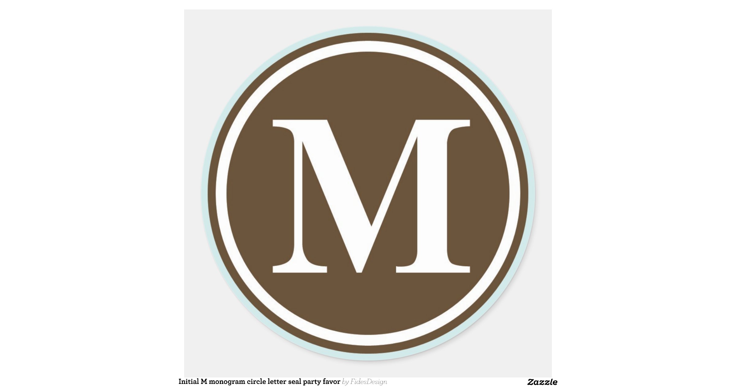 Initial M monogram circle letter seal party favor Classic Round Sticker ...