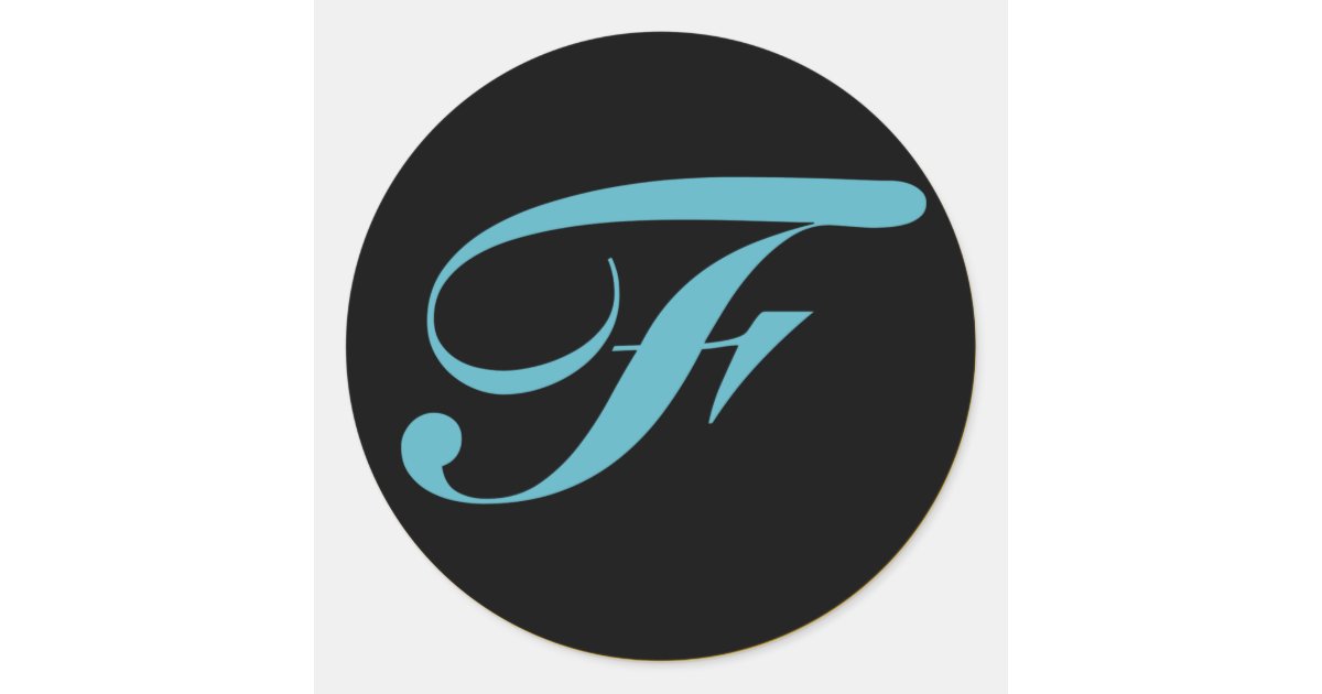 Initial Monogram Letter F Classic Round Sticker | Zazzle