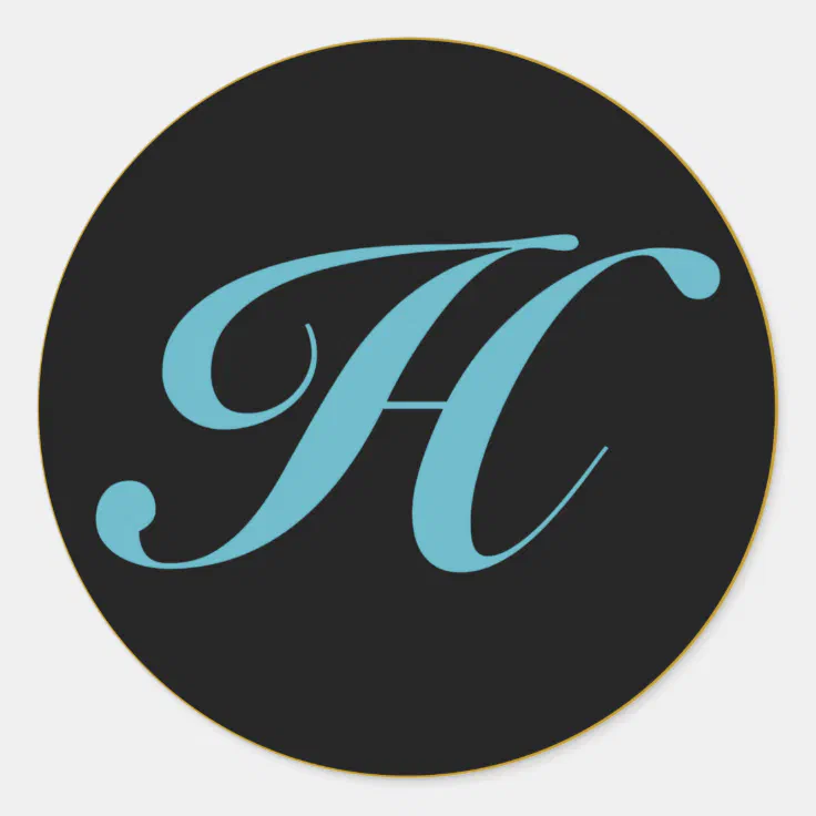 Initial Monogram Letter H Classic Round Sticker | Zazzle