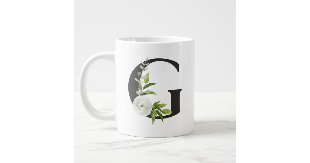 Initial Mug with the Letter G - Spring Floral | Zazzle