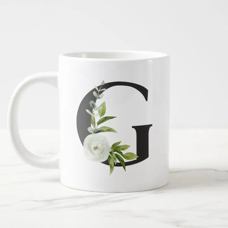 Initial Mug with the Letter G - Spring Floral | Zazzle