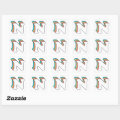 Initial N Letter Name Cute Rainbow Alphabet Square Sticker | Zazzle