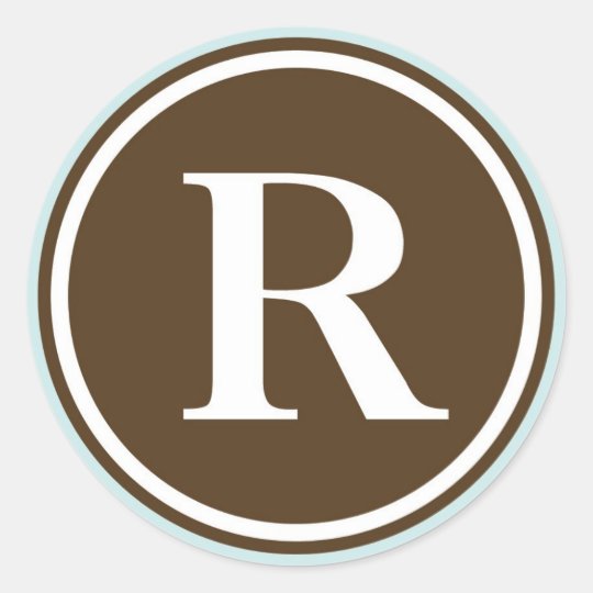 Initial R monogram circle letter seal party favor | Zazzle.com