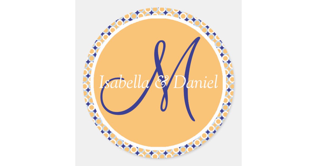 Initial Stickers Custom Wedding Monograms | Zazzle