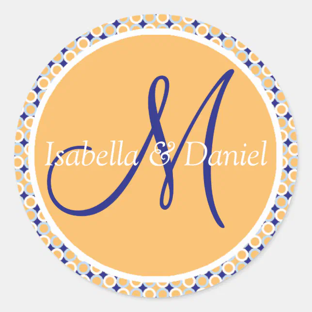 Initial Stickers Custom Wedding Monograms | Zazzle