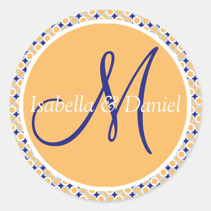 Initial Stickers Custom Wedding Monograms | Zazzle