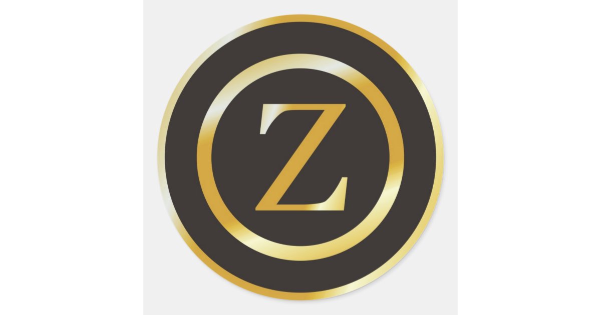 Initial Z Gold Monogram Wedding Stickers | Zazzle