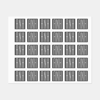 Initials Monogram | White On Dark Grey Labels | Zazzle