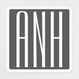 Initials Monogram | White On Dark Grey Labels | Zazzle