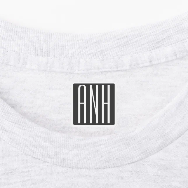 Initials Monogram | White On Dark Grey Labels | Zazzle