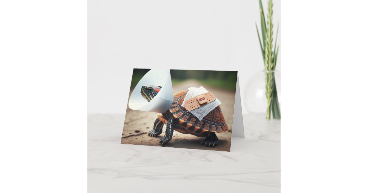 Injured Turtle Get Well Soon Card | Zazzle
