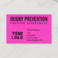 Injury Prevention 4 Cues to Correct Posture Business Card | Zazzle