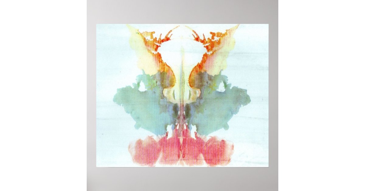 INK BLOT Psychology Inkblot test Ninth blot Rorsch Poster | Zazzle
