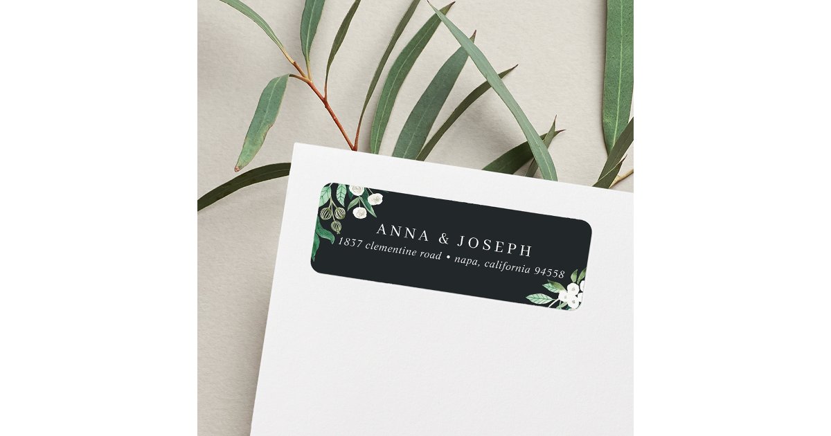 Ink | Greenhouse Botanical Return Address Label | Zazzle