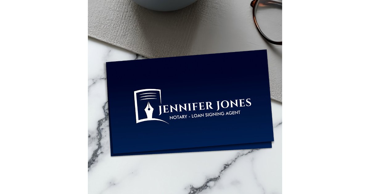 Ink Pen and Paper Notary Professional Business Card | Zazzle